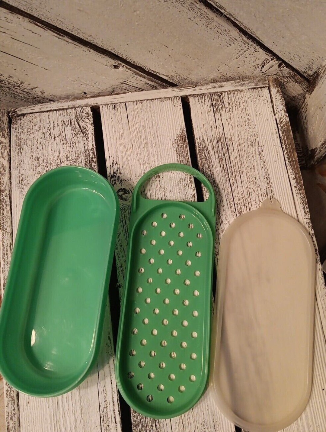 VINTAGE Tupperware Jadite Shredder Oval Storage Bowl With Lid - Etsy