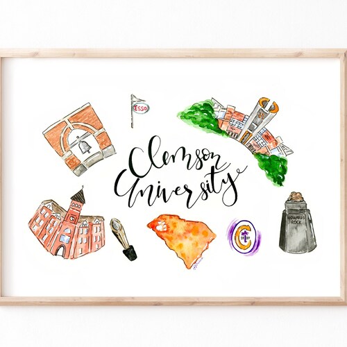 Instant Download Clemson University Art Print Original - Etsy