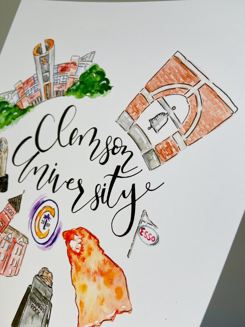 Instant Download Clemson University Art Print Original | Etsy