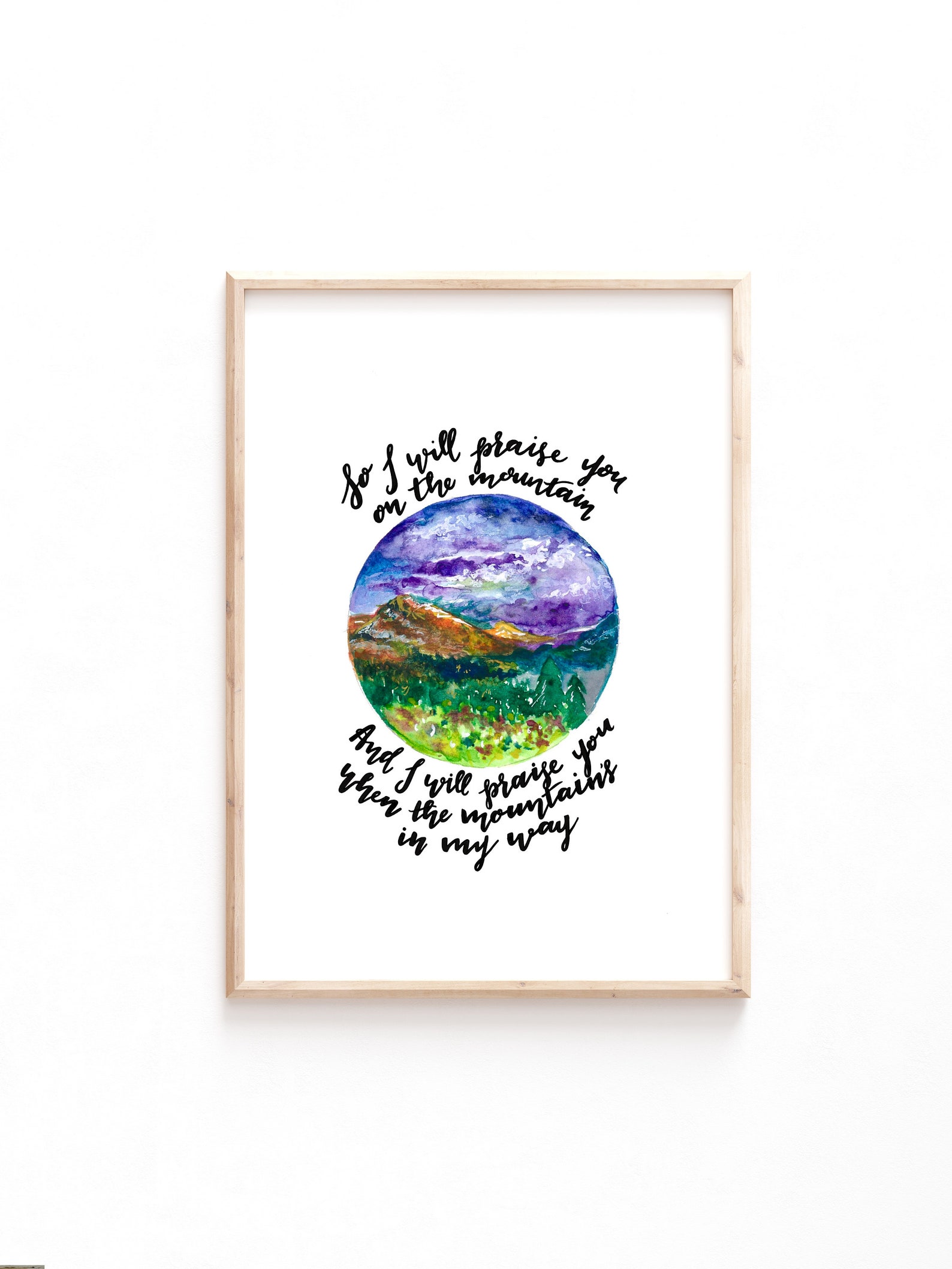 Instant Download Highlands, Hillsong Lyrics Watercolor Hand Painted and ...