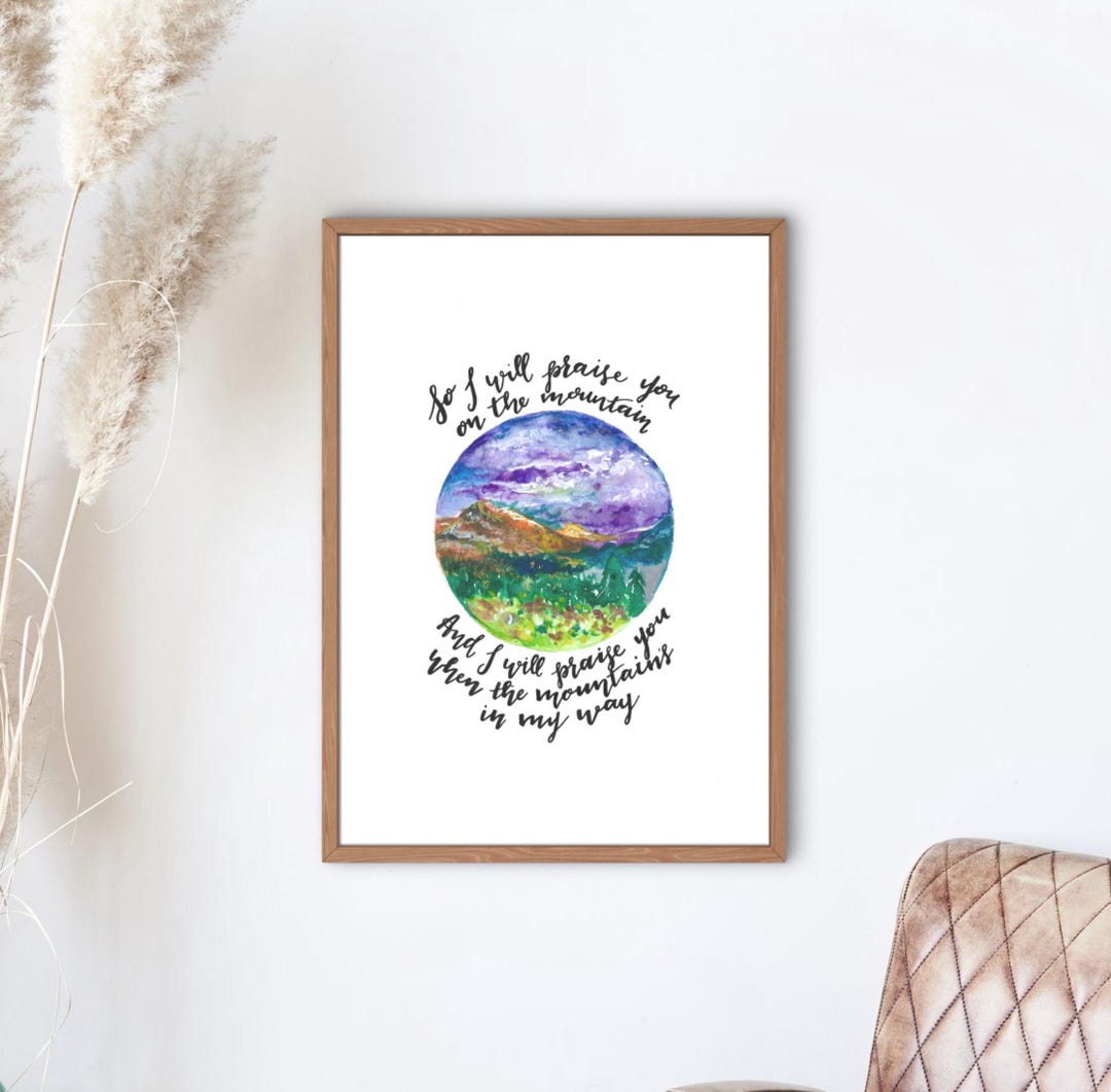 Scripture Mountain Cabin Decor | Highlands Hillsong Lyrics | Christian ...