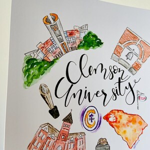 Instant Download Clemson University Art Print Original - Etsy