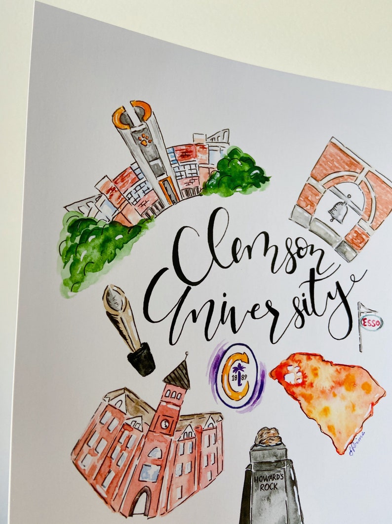 Instant Download Clemson University Art Print Original | Etsy