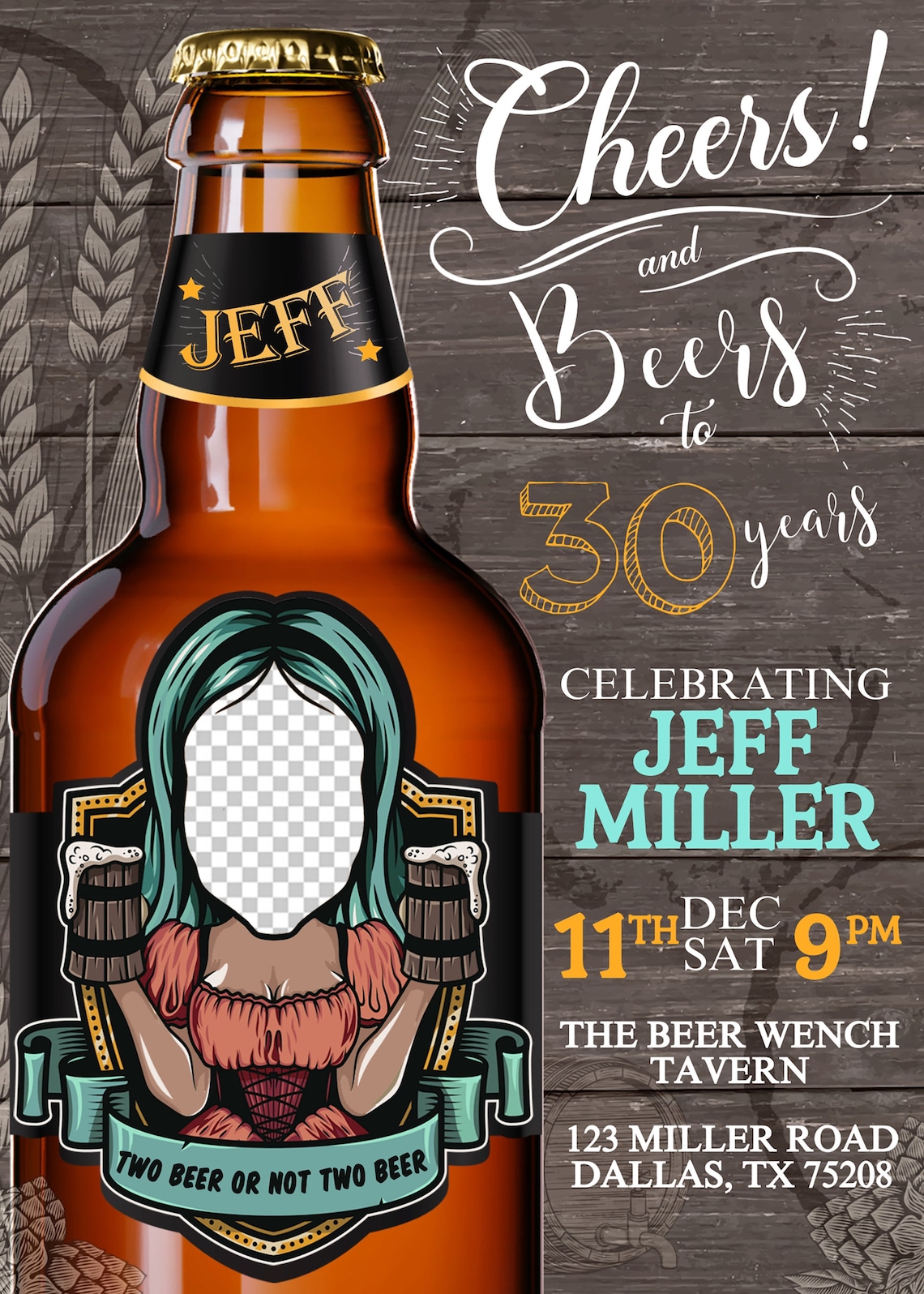 Beer Party Invitation Cheers and Beers Pub Tavern Bar - Etsy