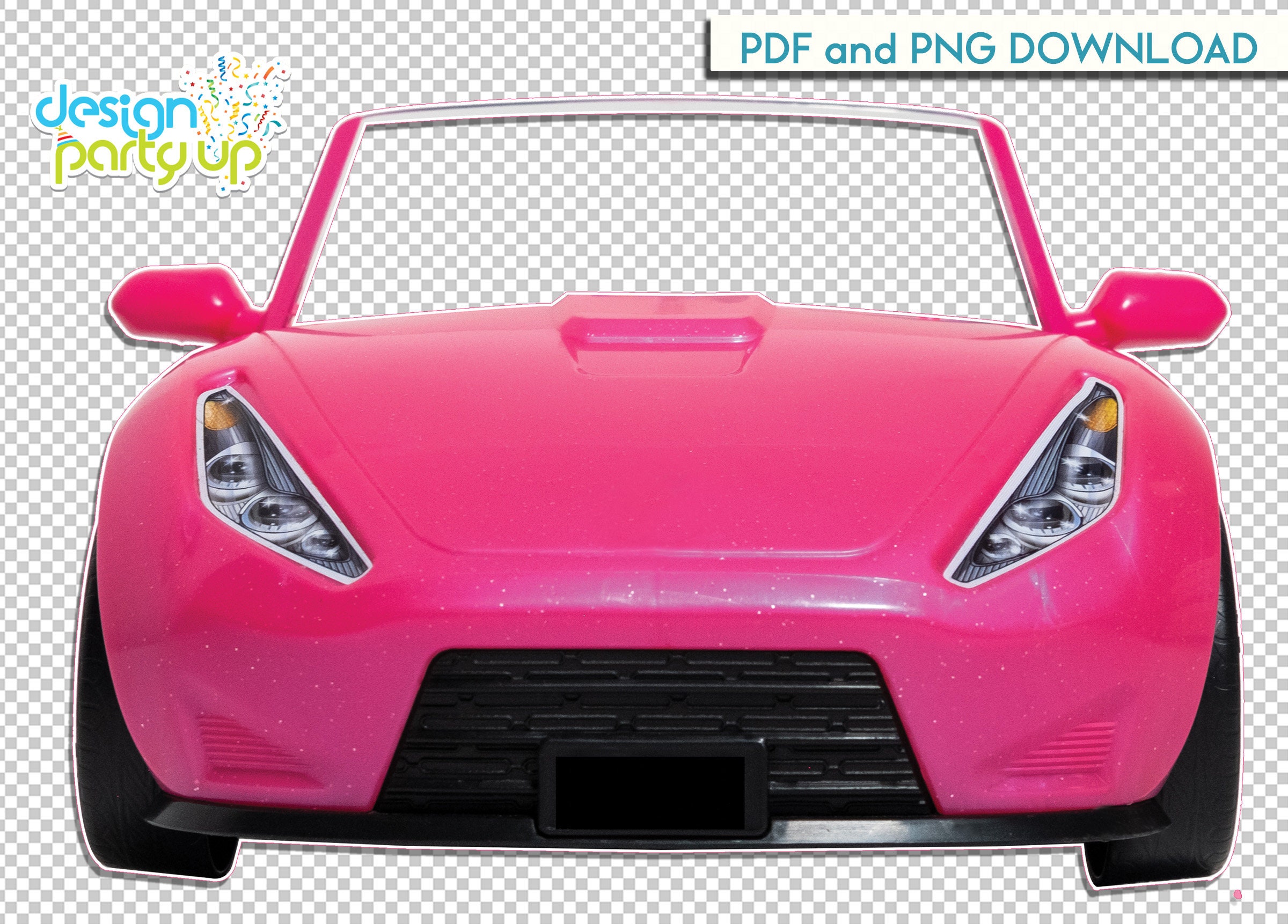 Pink Dream Car Convertible - Backdrops, Centerpiece Cutout Decor ...