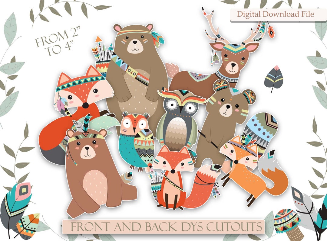 Forest Animals Front and Back Cutouts - 8-1/2" X 11" 3 Sheets (pdfs) - Etsy