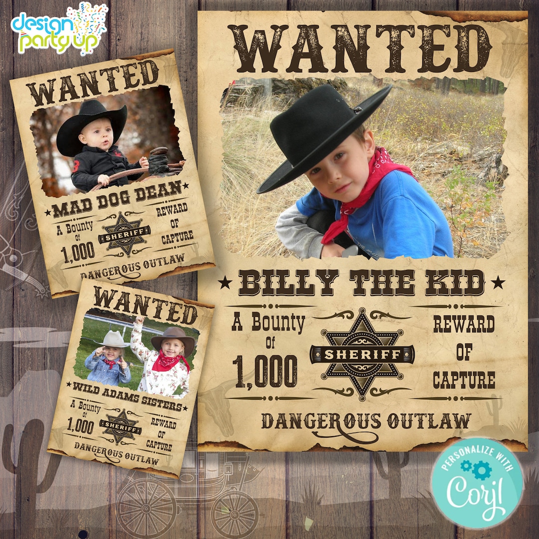 WANTED Cowboy Poster - 8.5" X11", 11"x17" and 18" X24" - Etsy