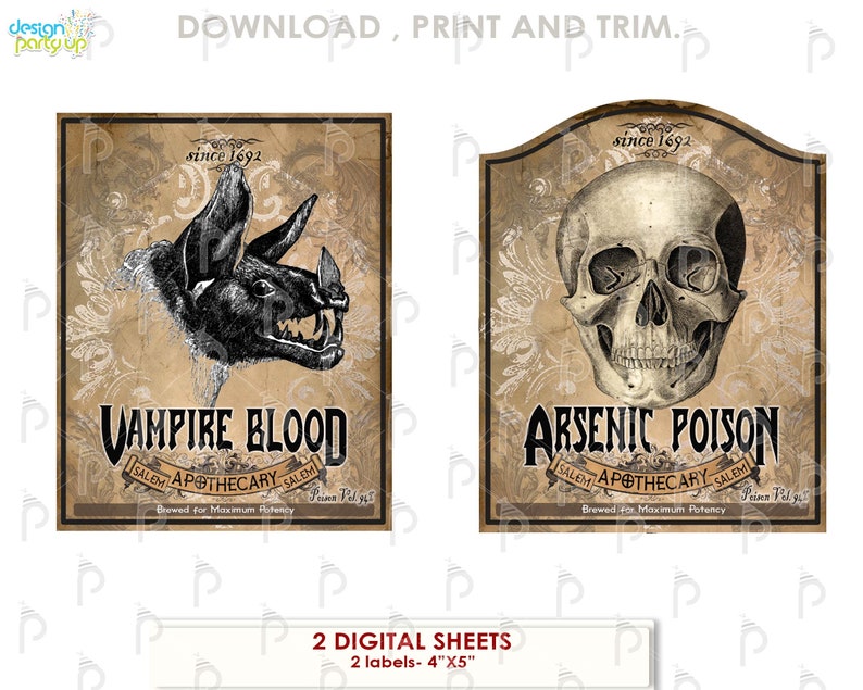 Apothecary Potion Poison Bottle Labels Potion Jar Labels - Etsy