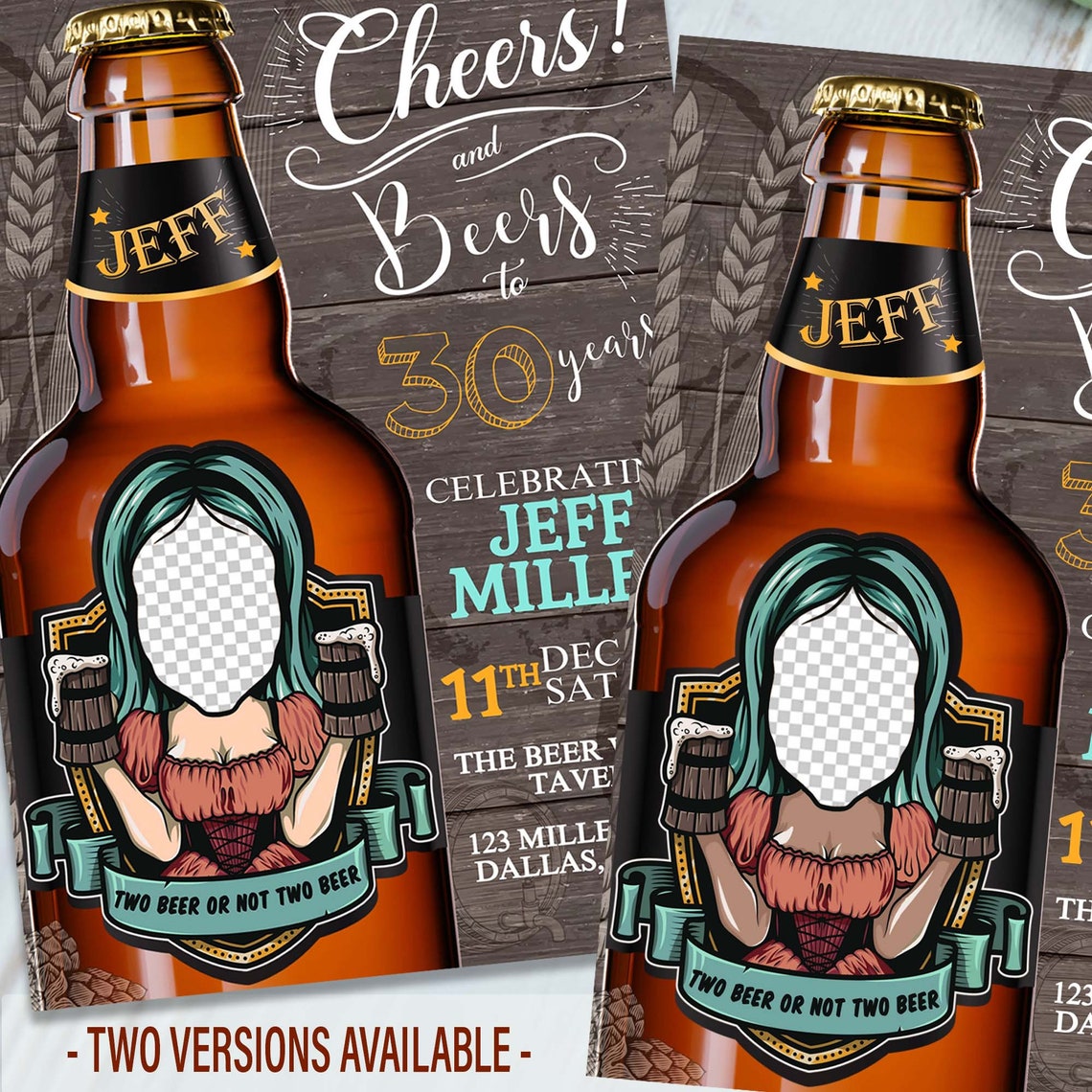 Beer Party Invitation Cheers and Beers Pub Tavern Bar - Etsy