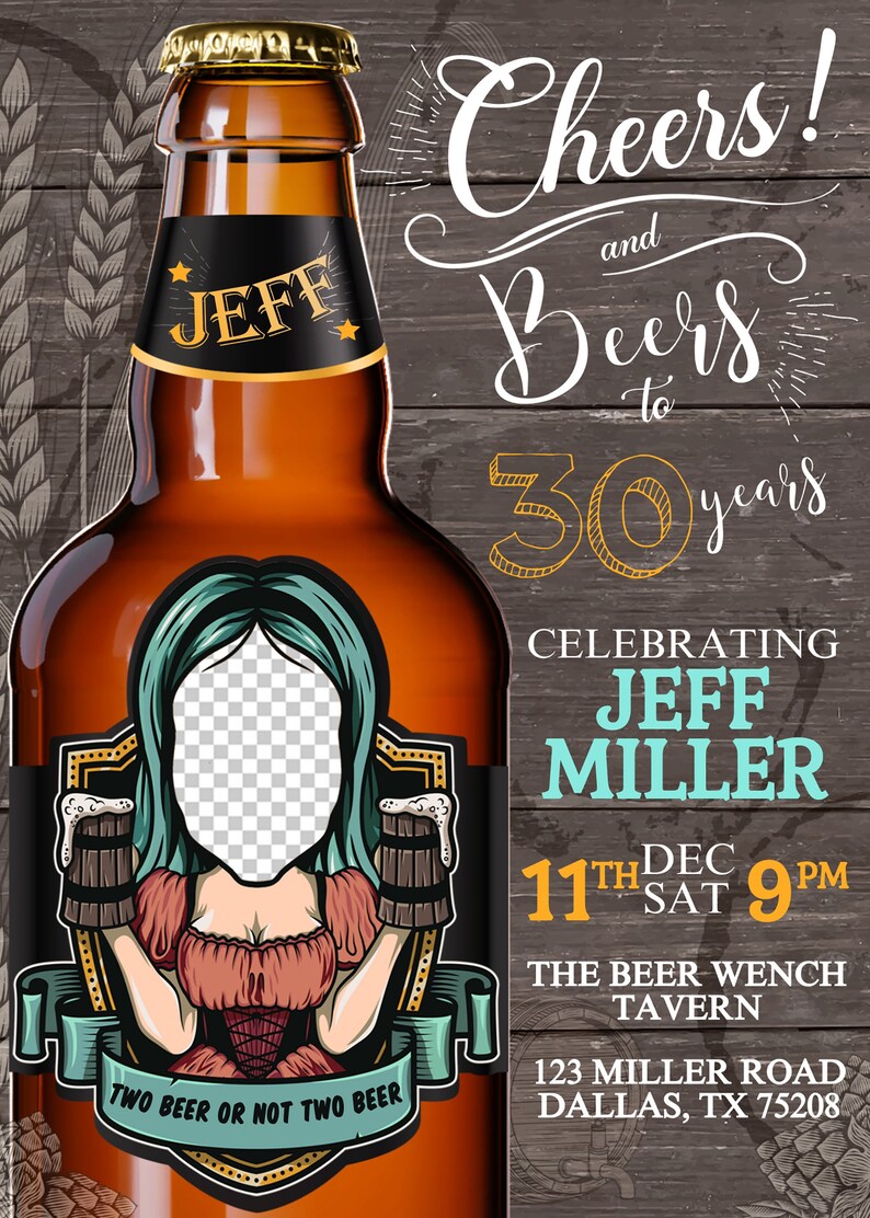 Cheers and Beers Party Invitation: Over 21 Pub Tavern (digital Download ...