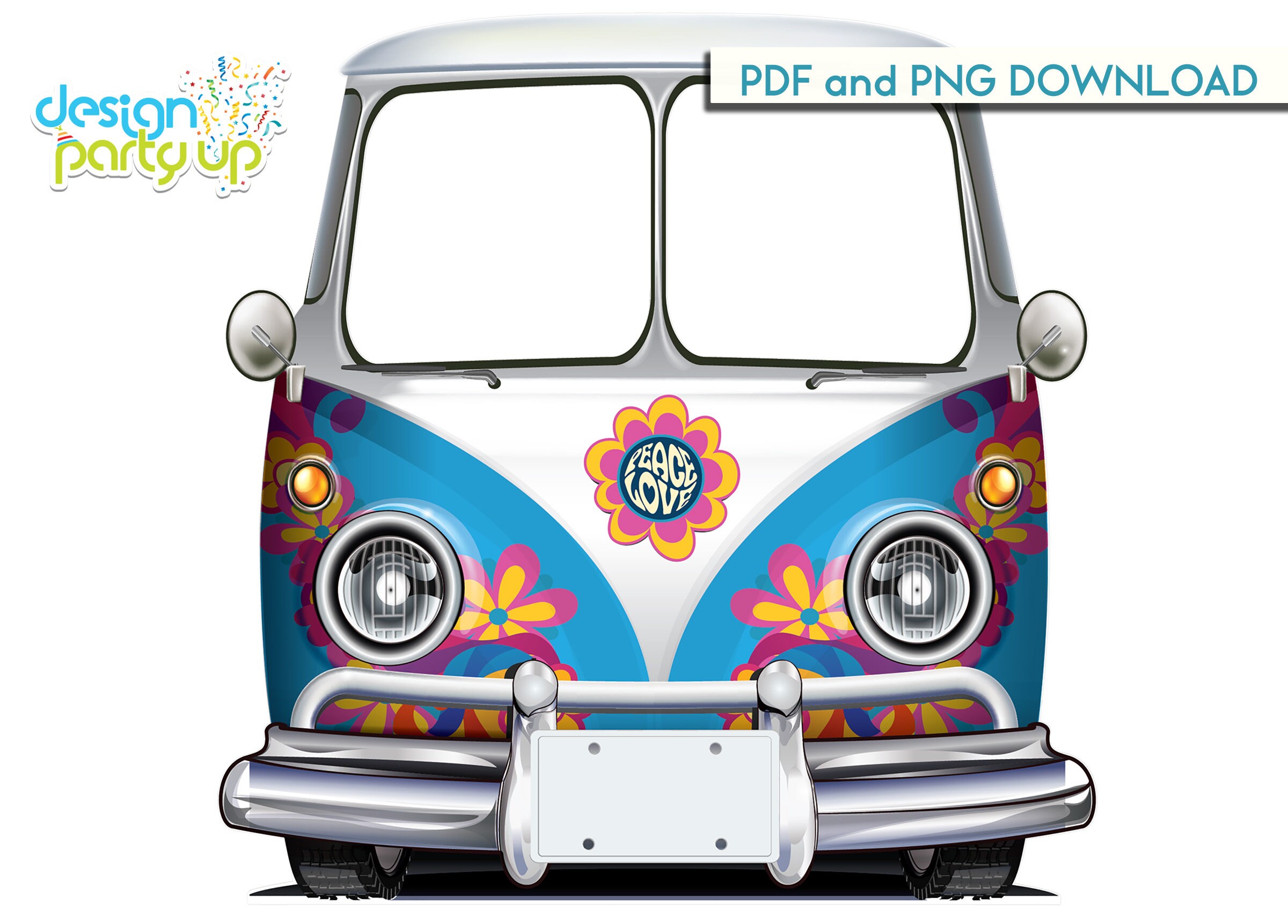 Classic Hippie Van Photo Booth Backdrops Centerpiece Cutout - Etsy