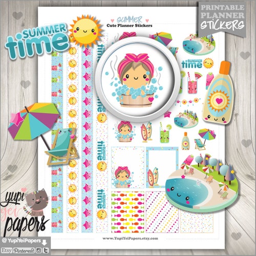 Summer Stickers Planner Stickers Pool Stickers Swimming - Etsy