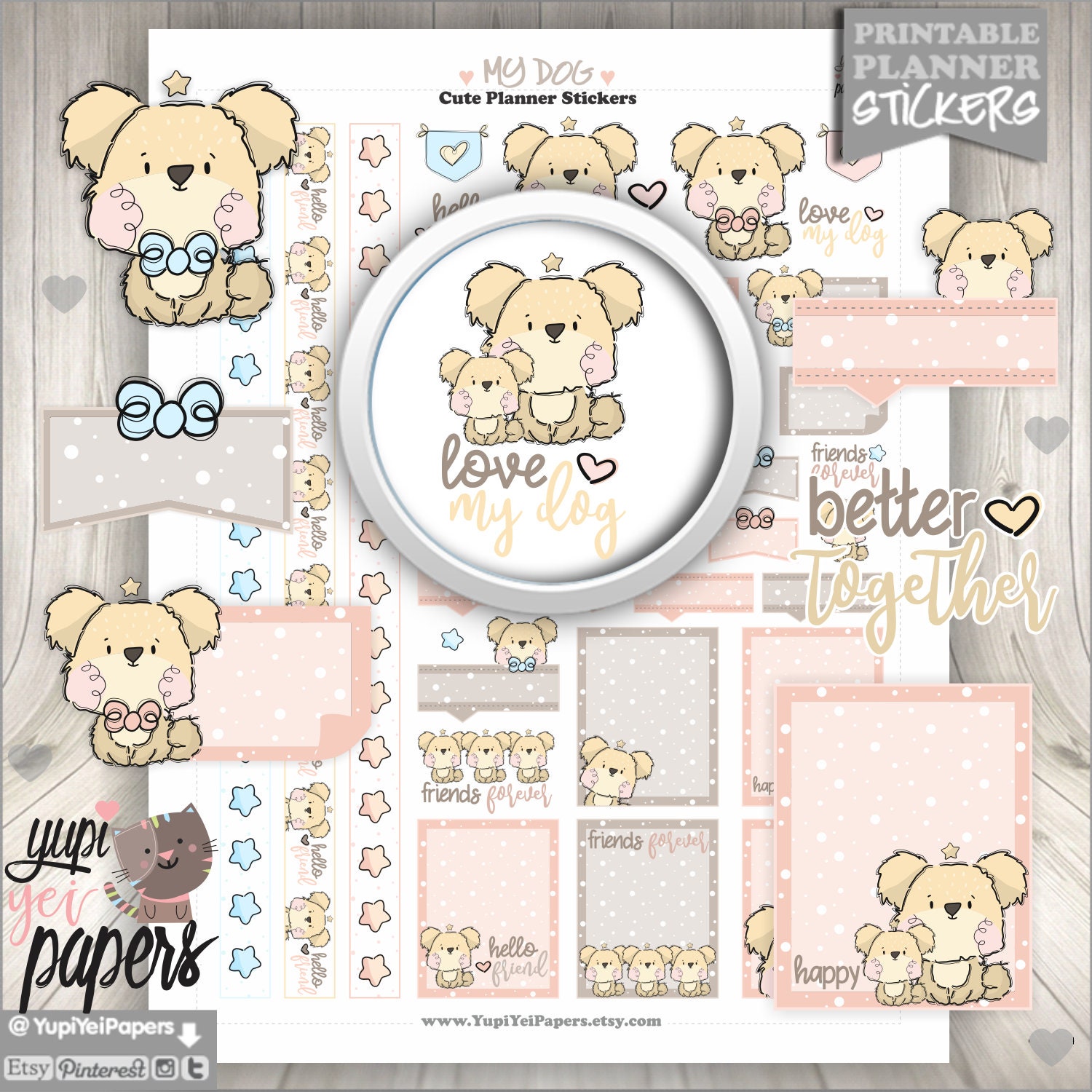 Dog stickers Pet stickers Animal stickers Planner Stickers JOP1037 ...
