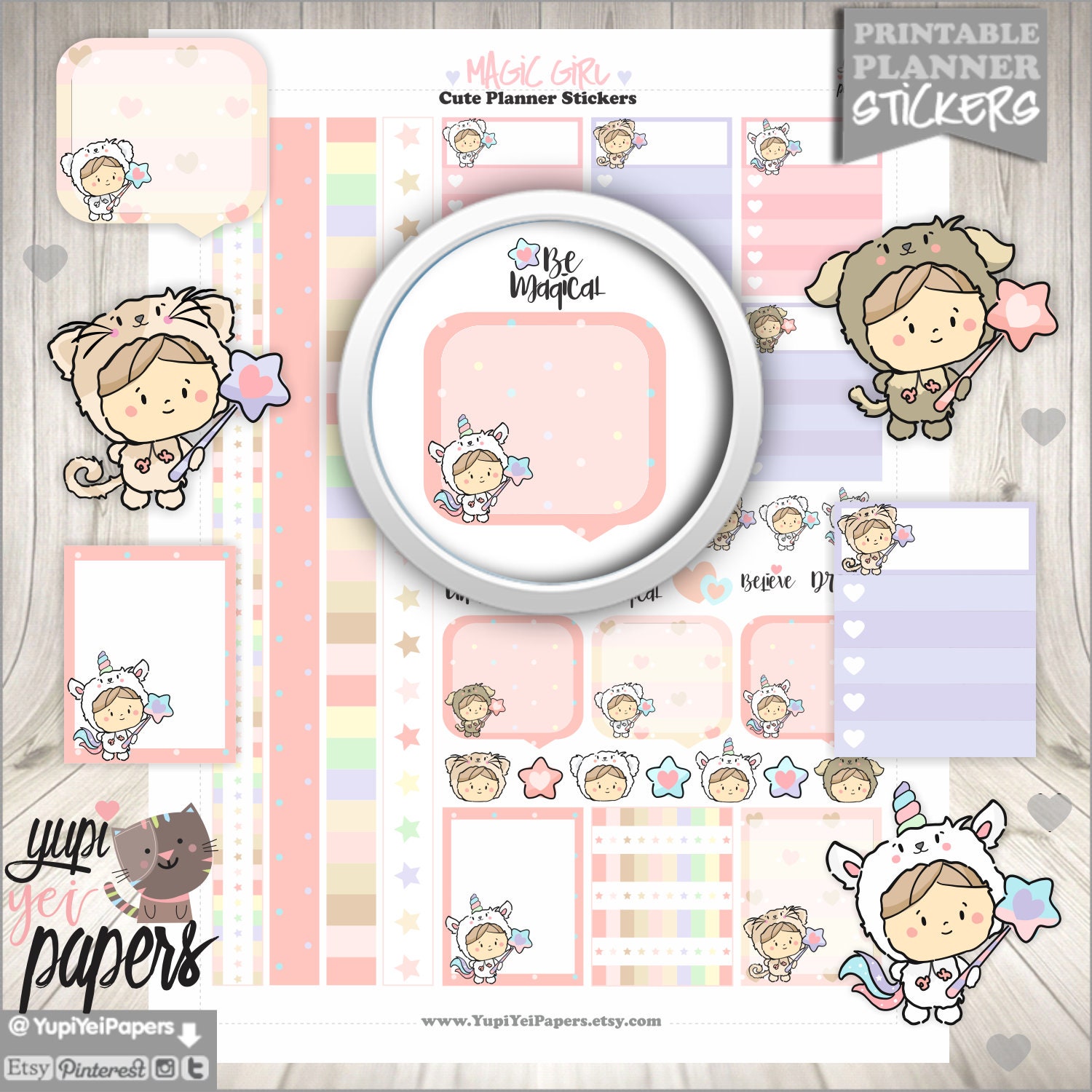 Unicorn collection digital stickers Drawing & Illustration Art ...