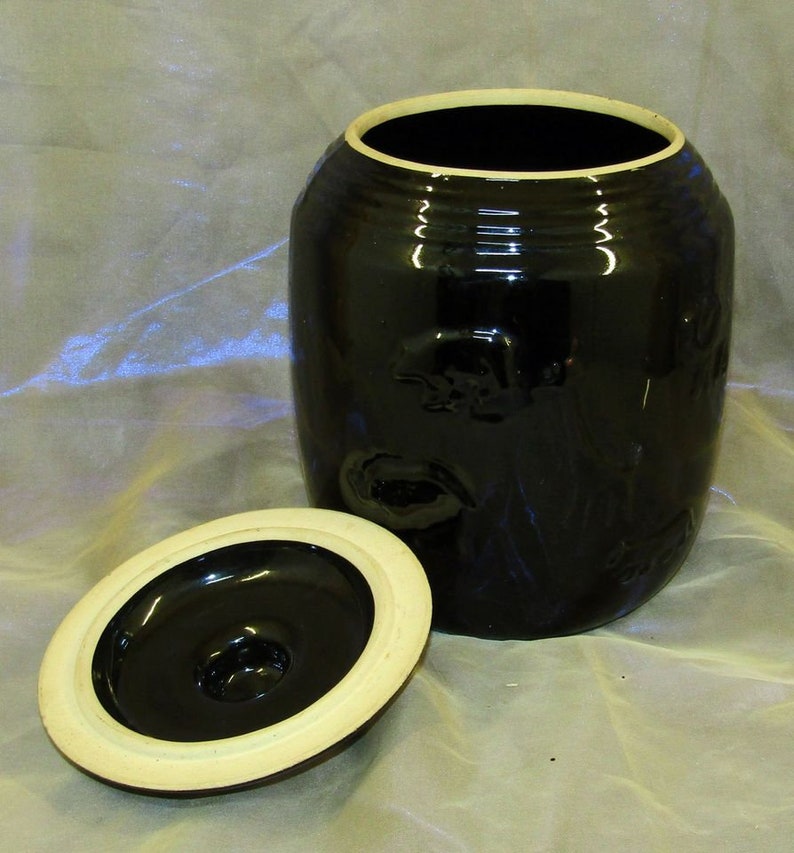Mid Century Heavy Crockery Type Cookie Jar - Etsy
