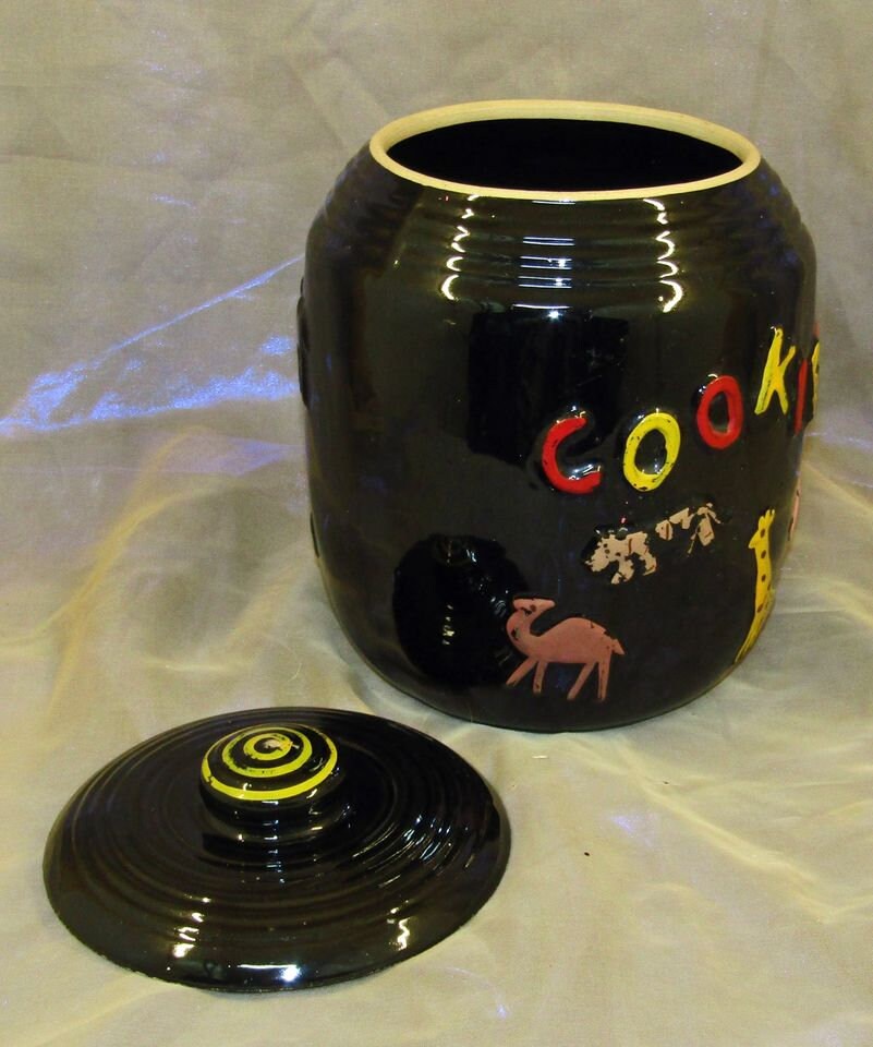 Mid Century Heavy Crockery Type Cookie Jar - Etsy