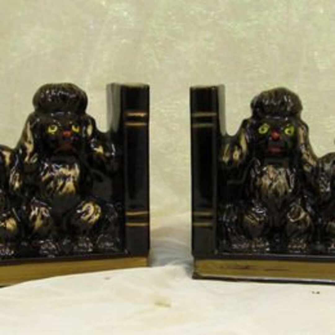 Vintage Redware Poodle Bookends - Etsy
