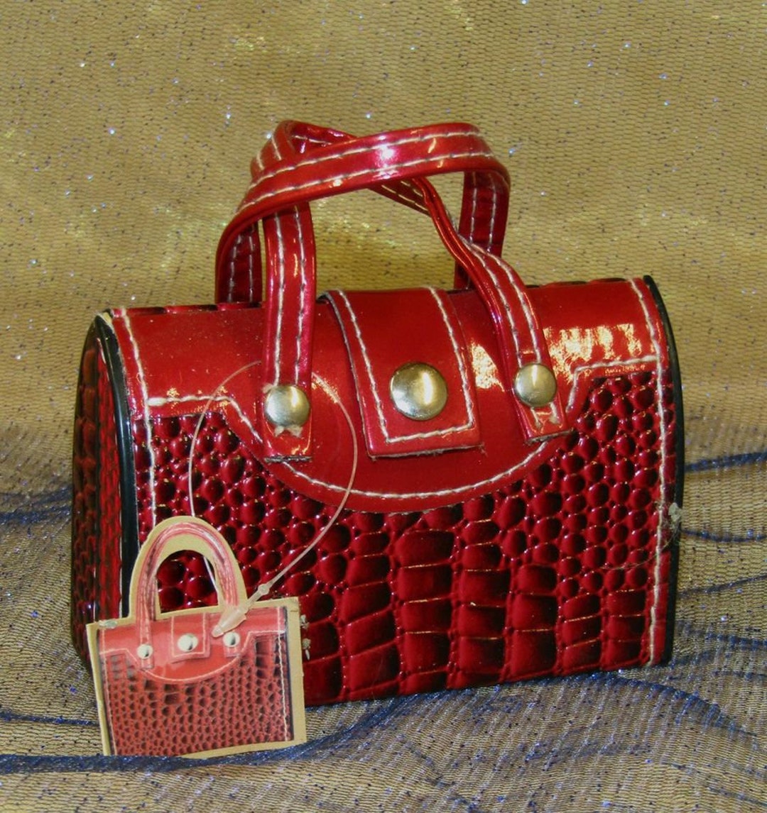 Manicure Set in a Miniature Red Satchel - Etsy