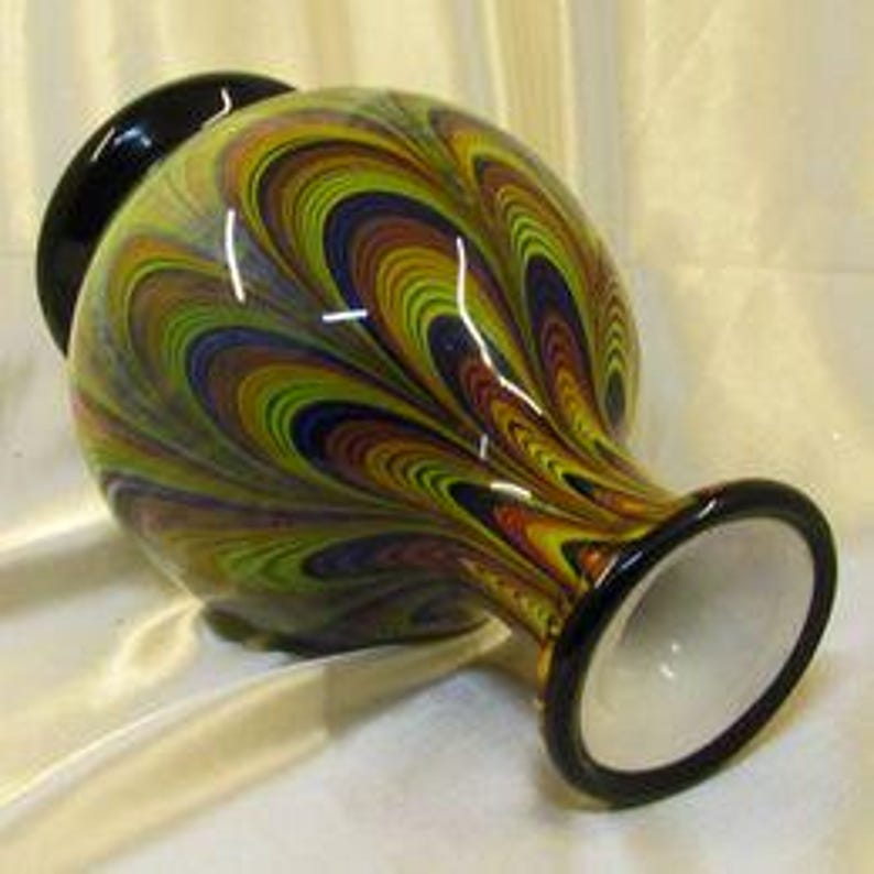Multi Color Art Glass Vase - Etsy