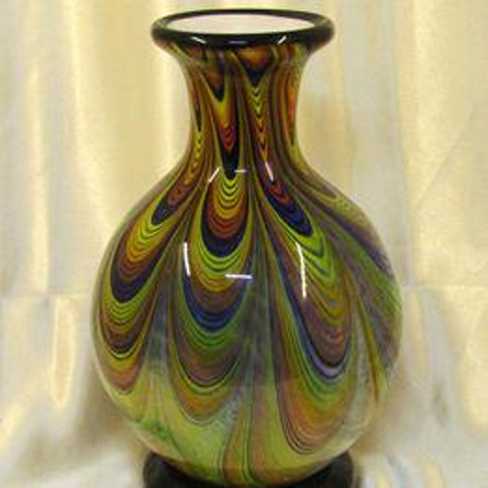 Multi Color Art Glass Vase - Etsy