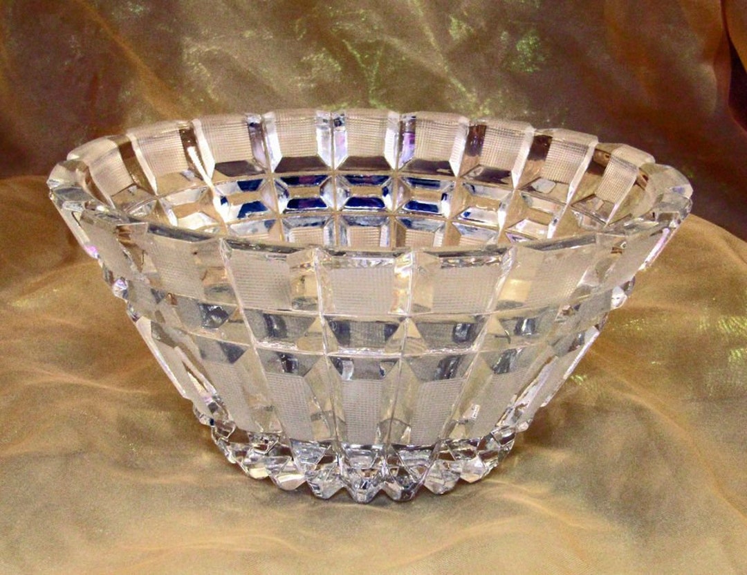 Vintage Russian Crystal Oval Bowl - Etsy