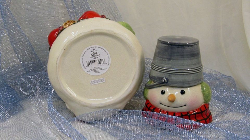 Hallmark/mitford Bucket Hat Snowman Cookie Jar by Jan Karon - Etsy