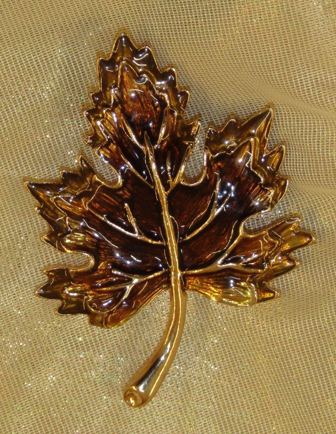 Autumn Leaf Goldtone Brooch by Napier - Etsy