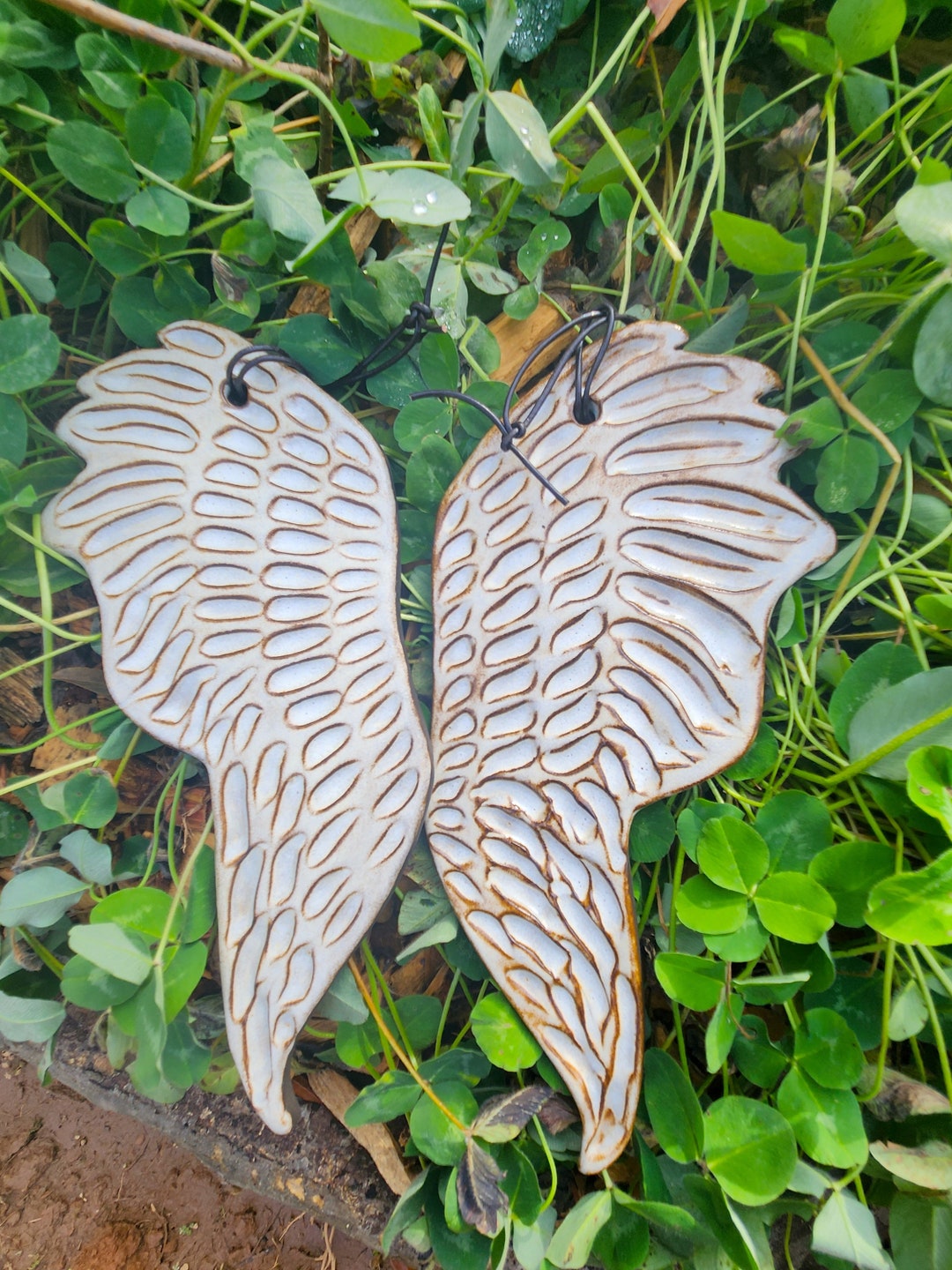 Large Hand Carved Angel Wing 1, Ceramic Angel Wing, - Etsy