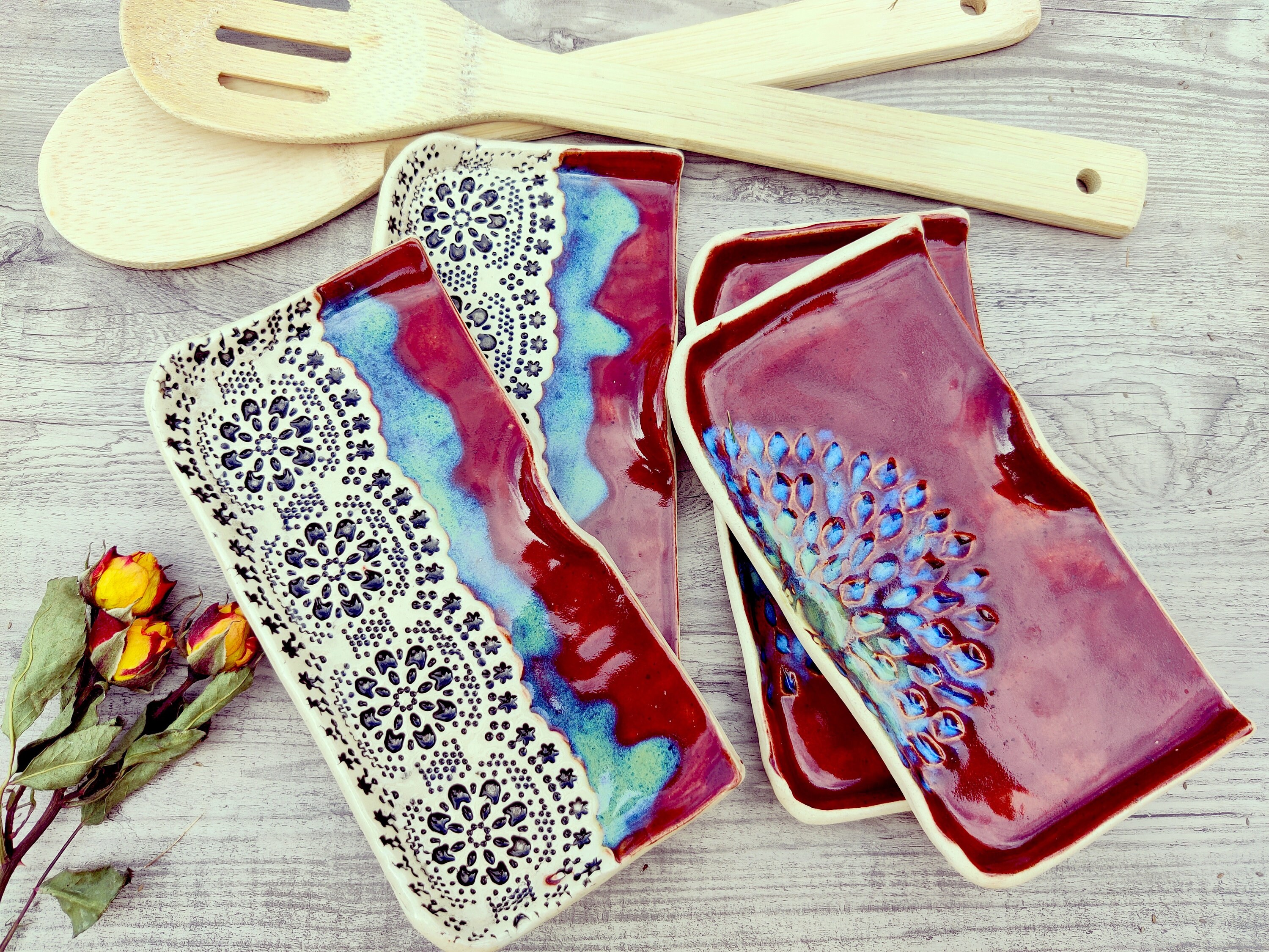 Red Spoon Rest - Etsy