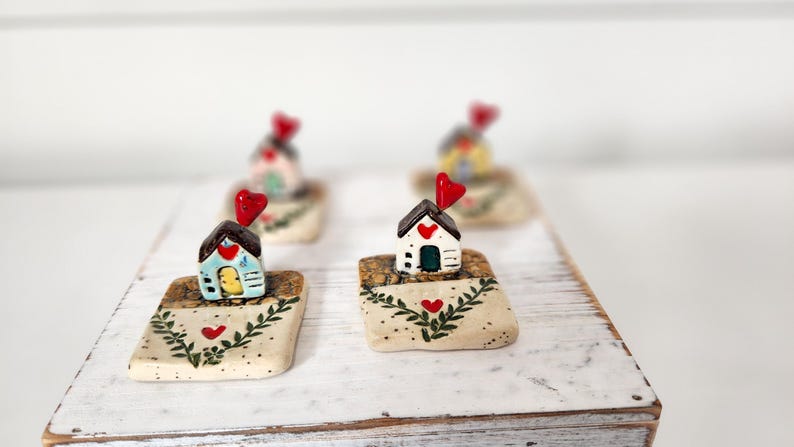 Ceramic Miniature House, House Plot, Colorful Art - Etsy
