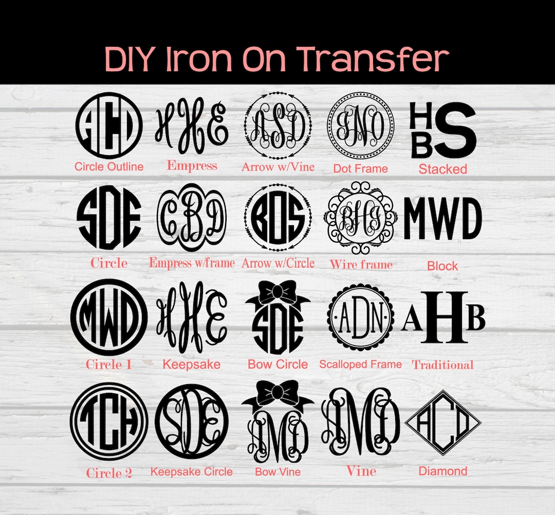 Monogram or Name - Iron on - DIY Applique - Etsy