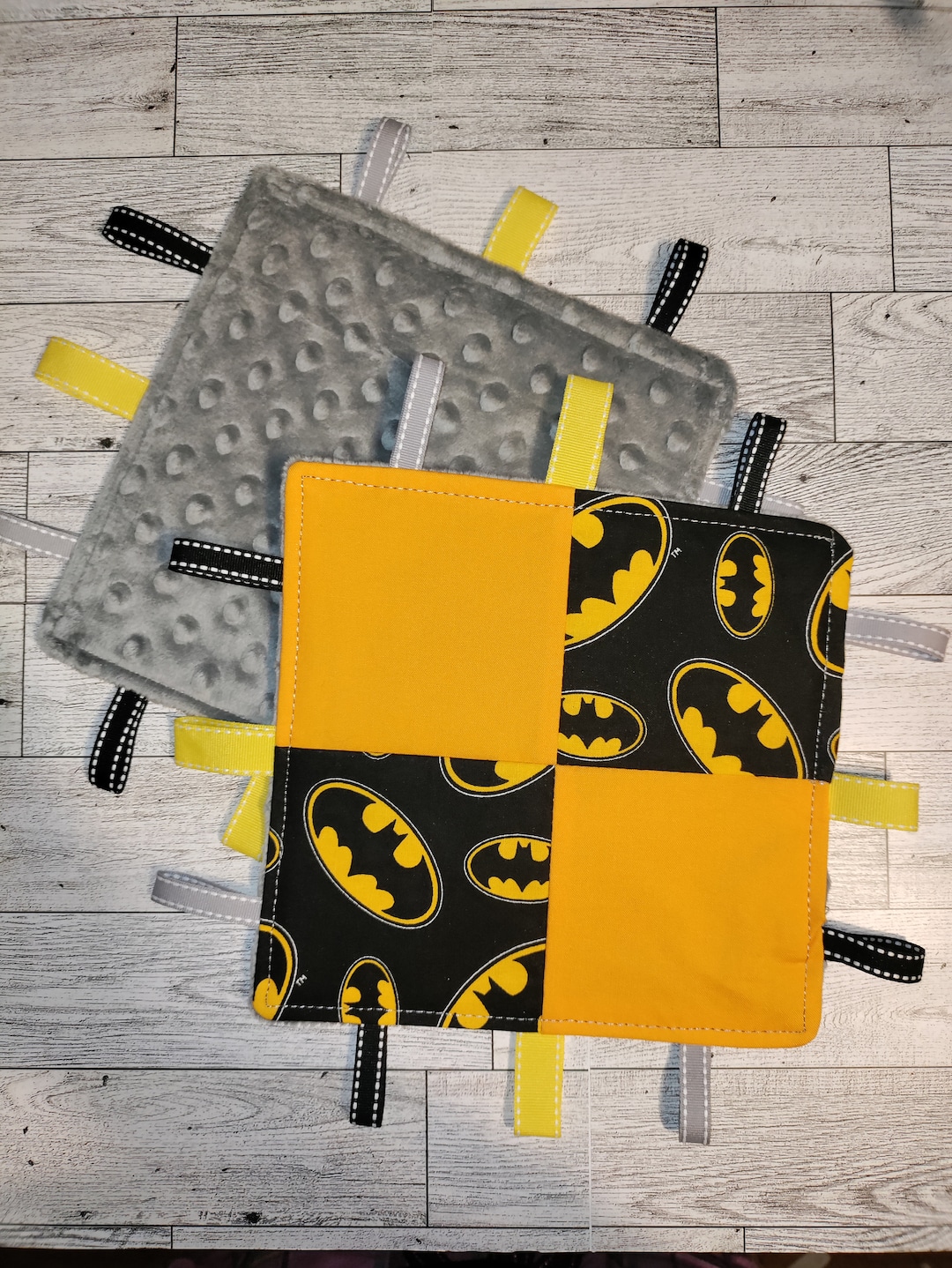 Baby Tag Toy Made With Licensed Batman Fabrics Crinkle Baby - Etsy