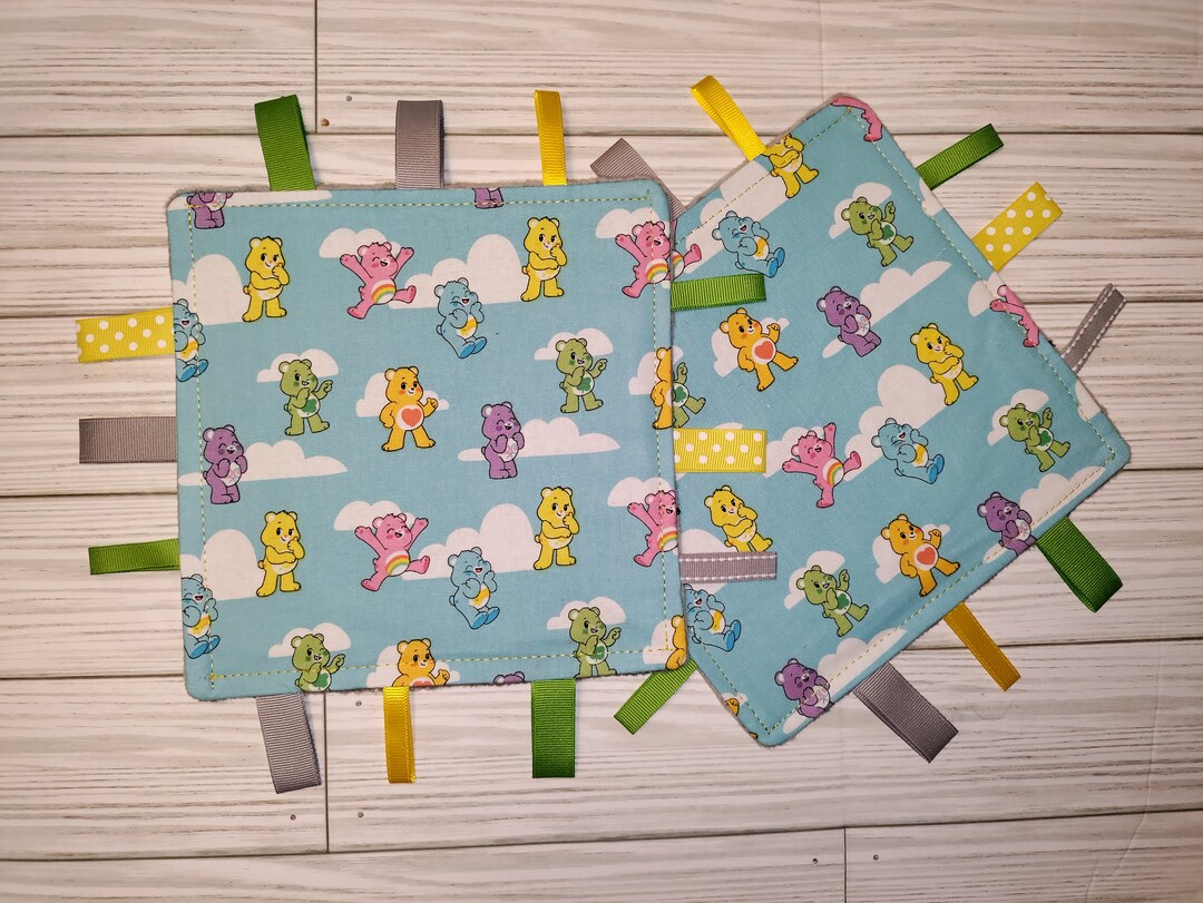 Baby Tag Toy Made With Licensed Care Bear Fabrics, Crinkle Baby Toy ...