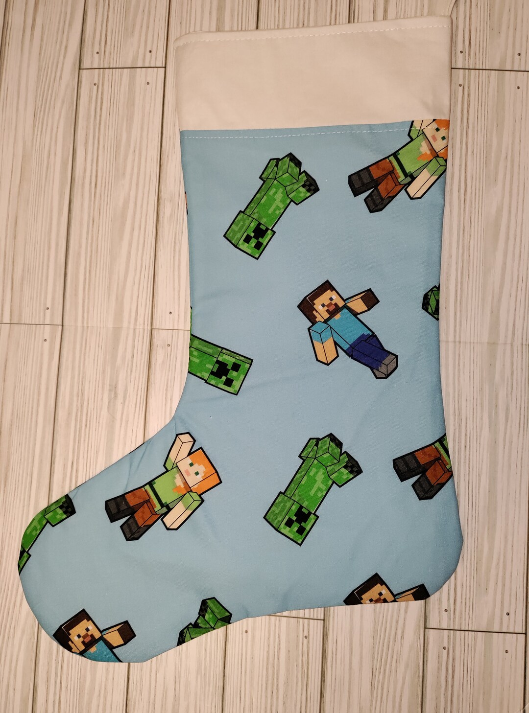 Christmas Stocking, Minecraft Themed, Christmas Decor, Handmade ...