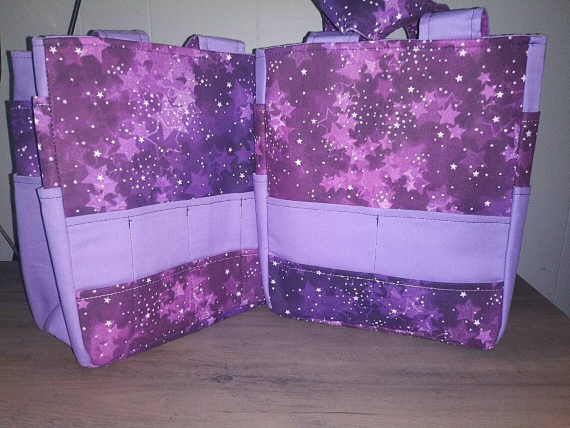 Purple Star Themed Caddie Bag Sewing Project Tote Bag - Etsy