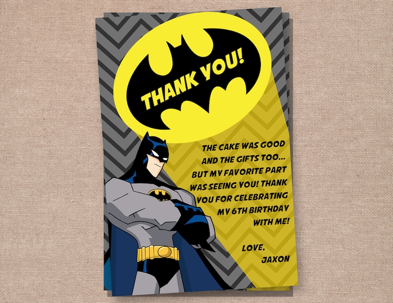 Superhero Thank You Card - Superhero Printable Digital File - Etsy