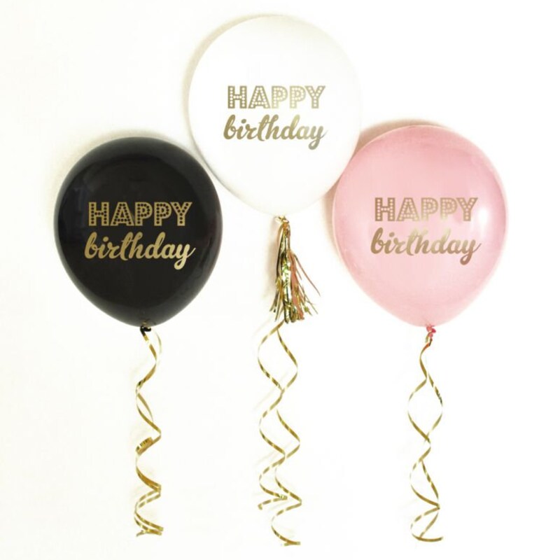 Gold Happy Birthday Balloon - Etsy