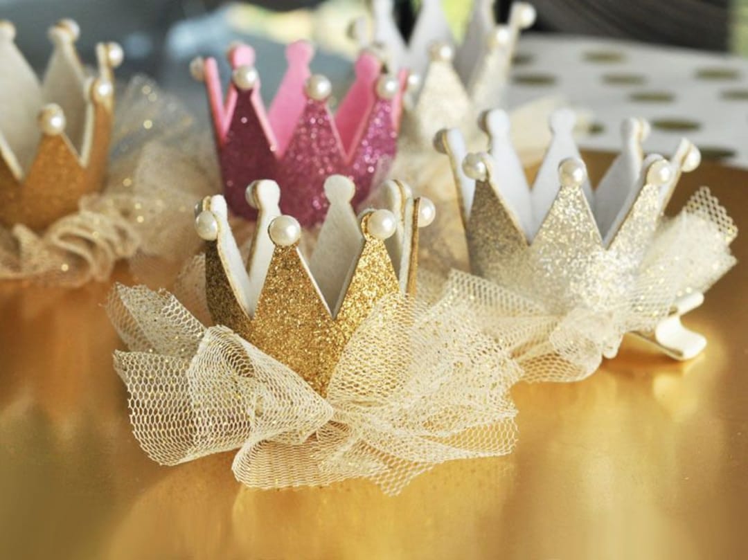 Glitter Crown Clips Princess Birthday Ideas Princess Birthday Crown ...