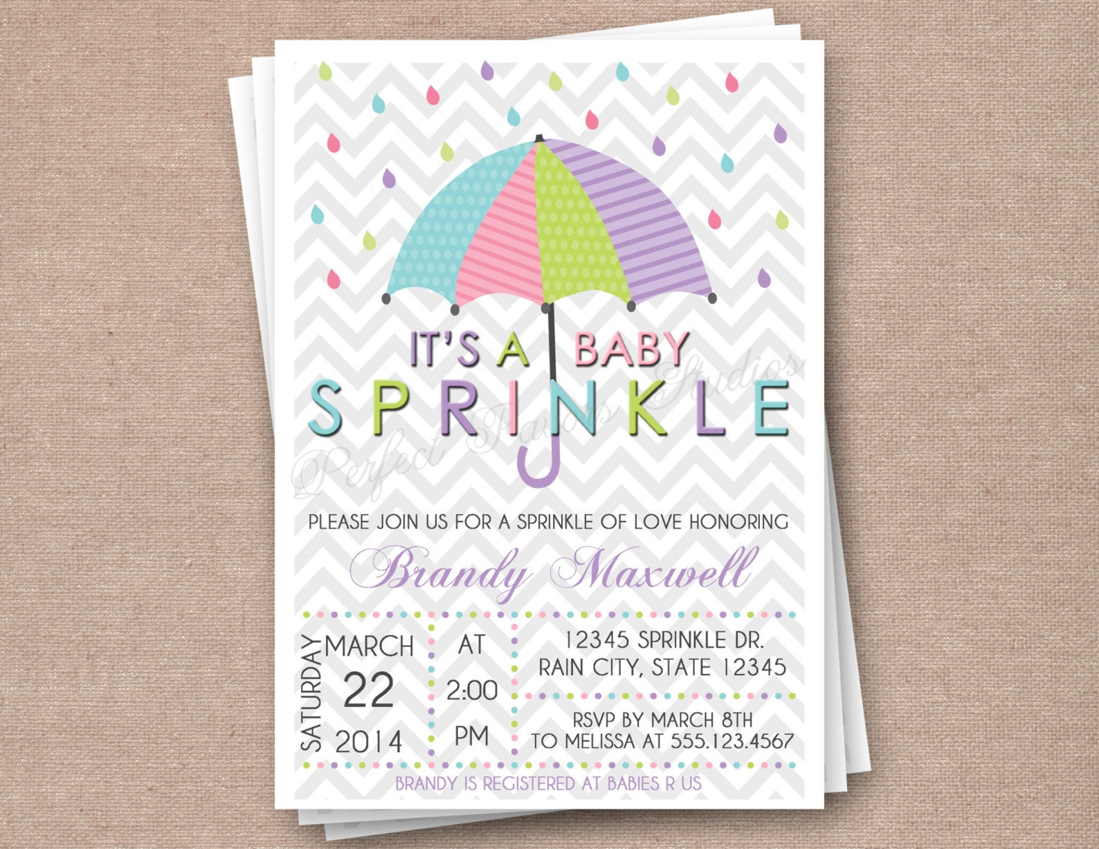 Sprinkle Baby Shower Invitation - Sprinkle Shower Invitation - Gender ...