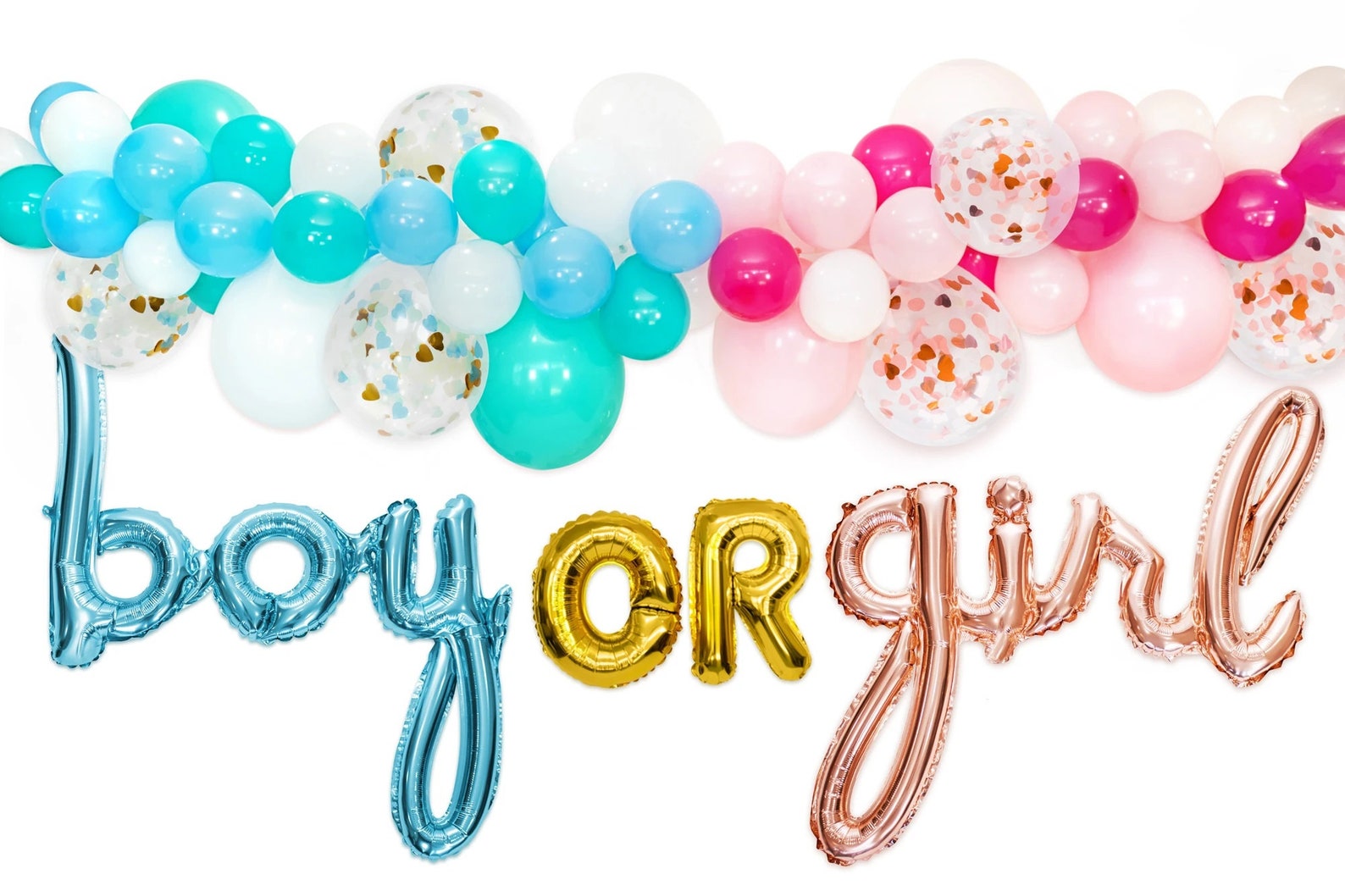 Girl Letter Balloons - Gender Reveal Balloons - Foil Script Balloons ...