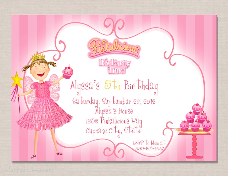 Pinkalicious Inspired Birthday Invitation - Etsy