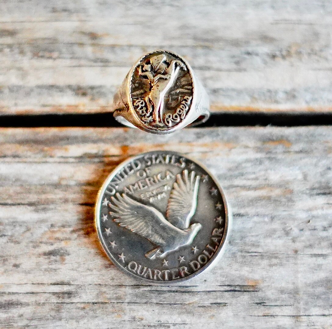 Buy Vintage Roy Rogers Ring / Size 4.5 Sterling Silver by Sears Roebuck ...