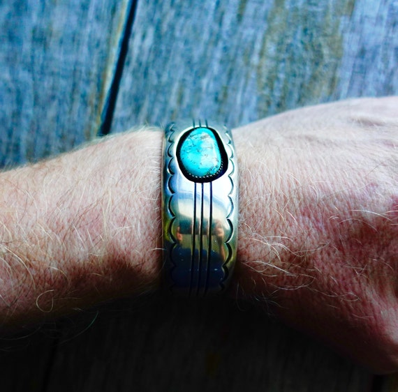 Mens Turquoise Cuff / Dan Jackson Shadow Box Size Med… - Gem