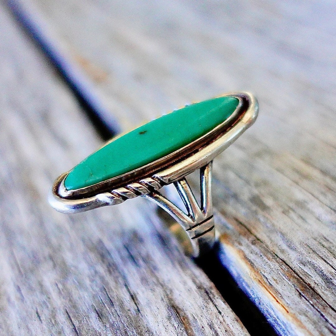 Vintage Turquoise Cocktail Ring / Size 8.5 Bell Trading Post 1960's - Etsy