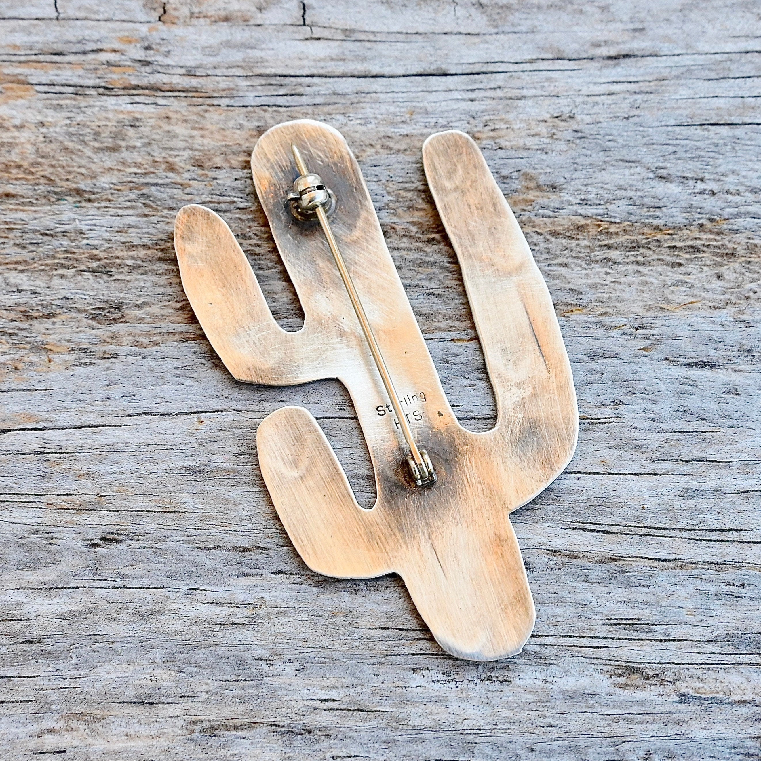 Southwest Cactus Pin / Vintage Sterling Silver Old Pawn - Etsy UK