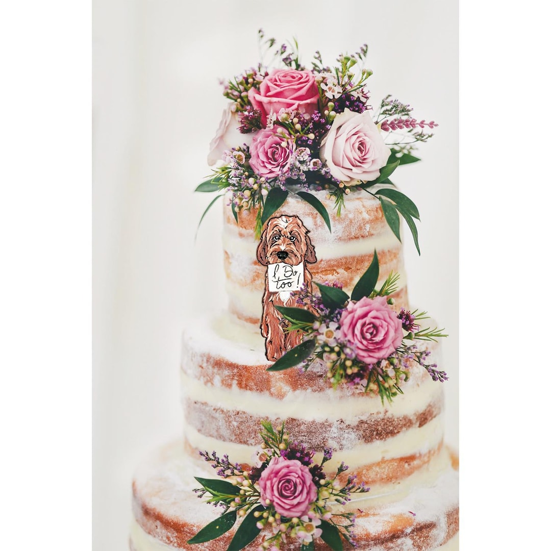 Custom Pet Doodle Poodle Cake Topper - I Do Too Cake Topper - Birthday ...