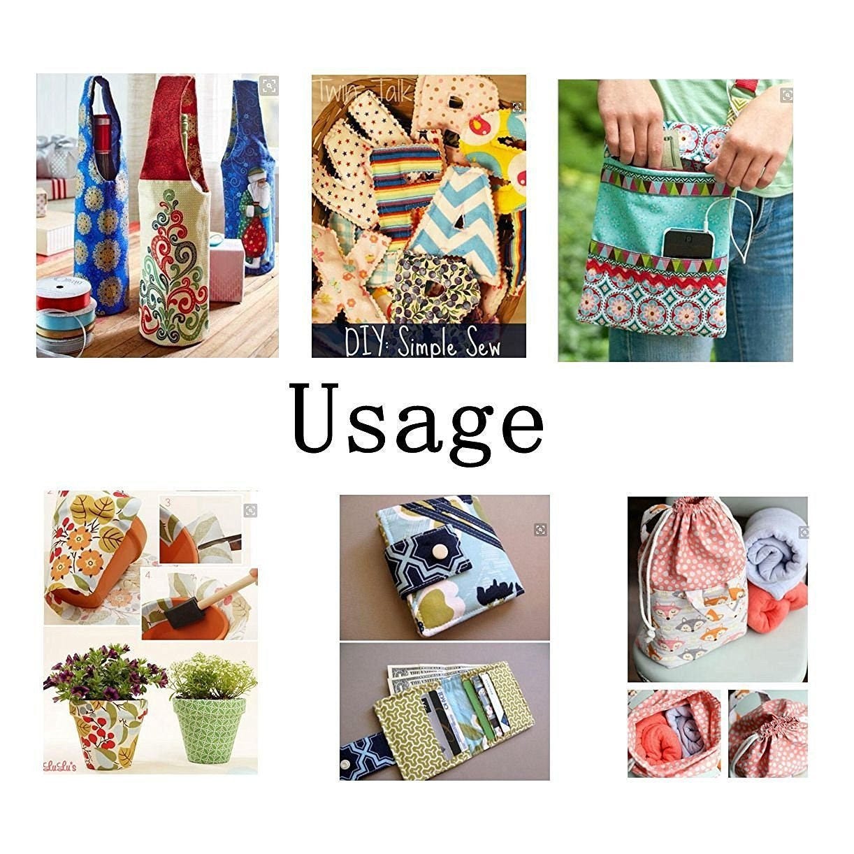 50-pack 8x8 Cotton Fabric Squares for Quilting, Patchwork & Crafts ...