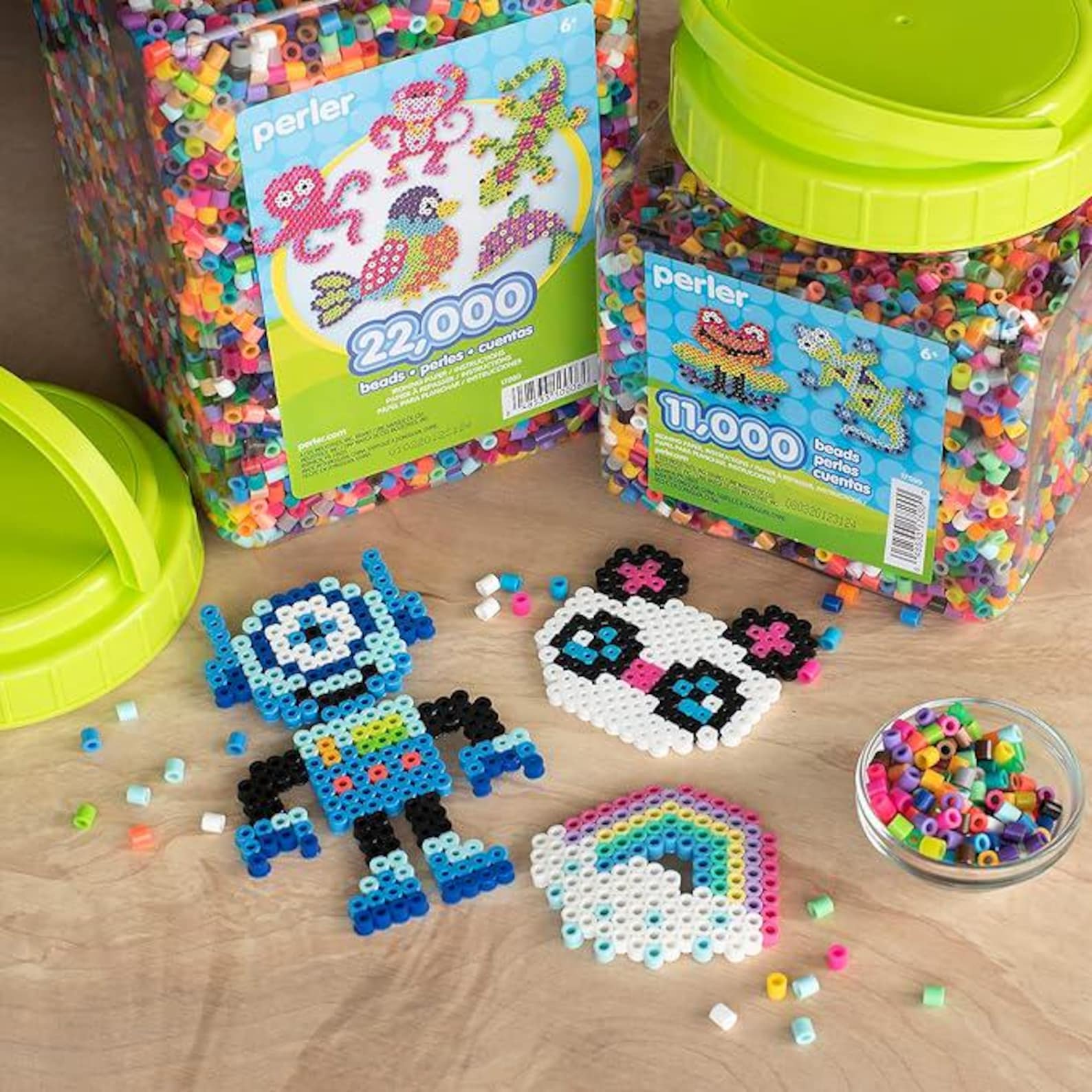Mega Pack of 22,000 Colorful Perler Fusion Beads for DIY Crafts, Art ...