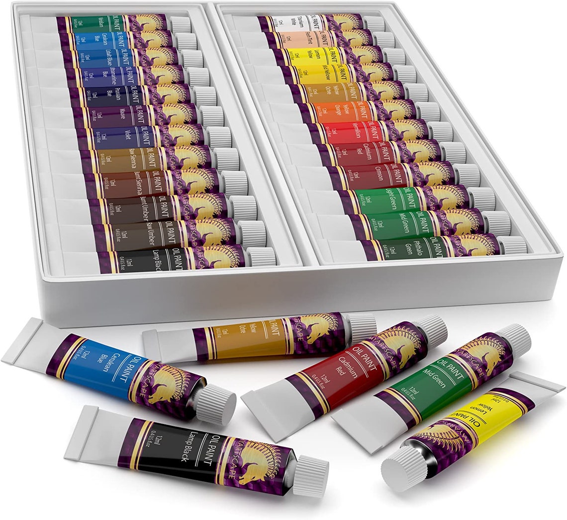 Artist Grade Oil Paint Set: 24 Vibrant Colors, Glossy Finish - Etsy