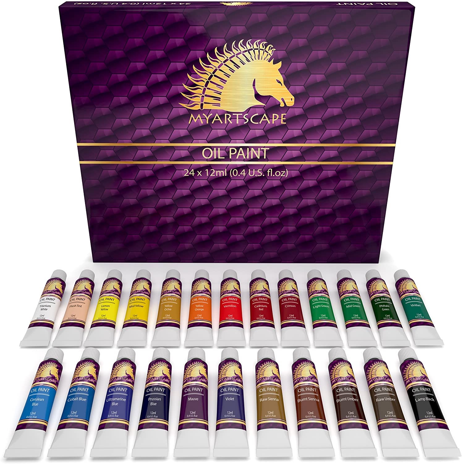 Artist Grade Oil Paint Set: 24 Vibrant Colors, Glossy Finish - Etsy